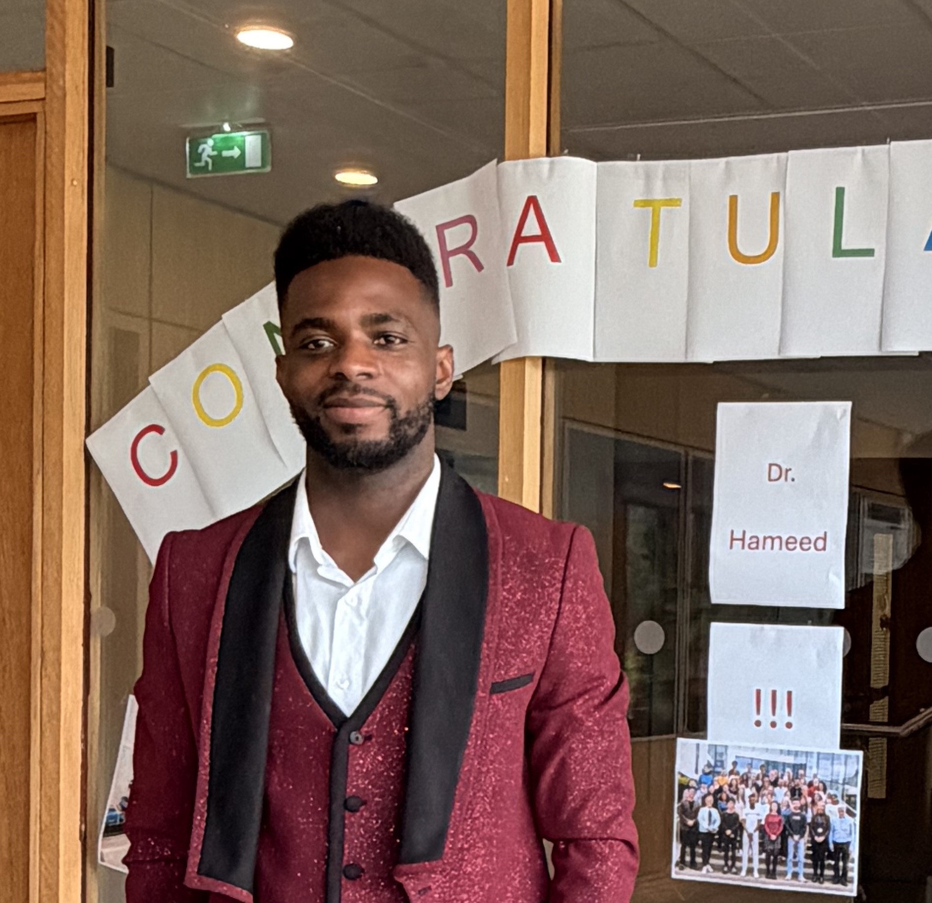 Hugh congratulations to Dr Sodiq Ayobami Hamed, the first of our cohort ...